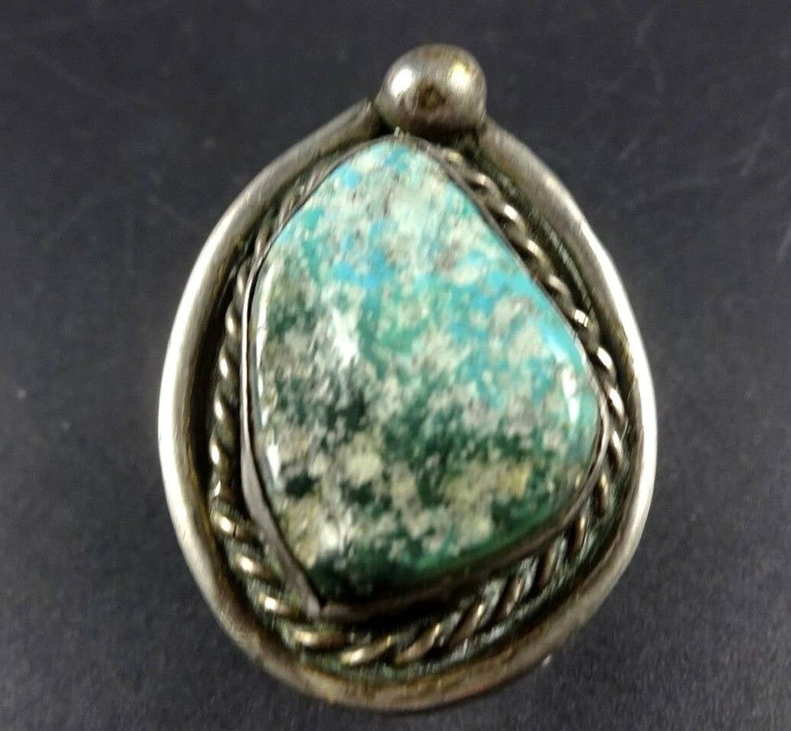 GORGEOUS Vintage Sterling Silver TURQUOISE Ring Size 6 Quartz - Etsy