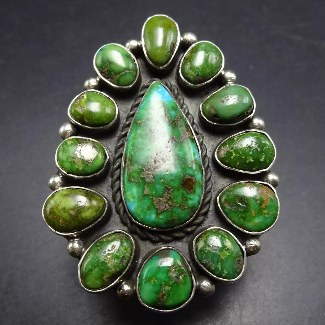 RANDALL ENDITO Navajo Sonoran Gold TURQUOISE Size 7 Cluster Ring ...