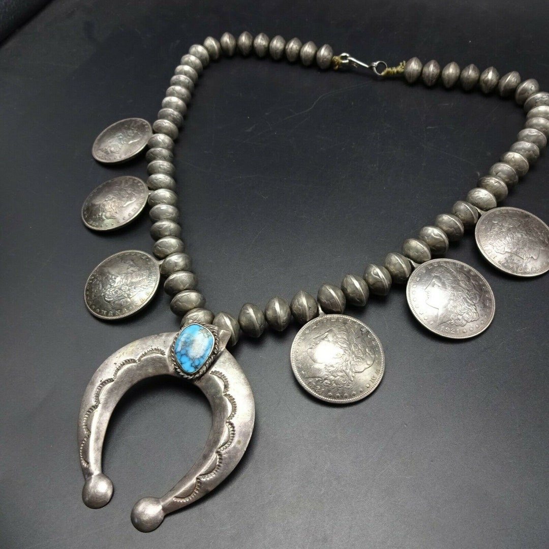 Vintage Coin Silver Mercury Dime Bead MORGAN SILVER DOLLAR Naja ...