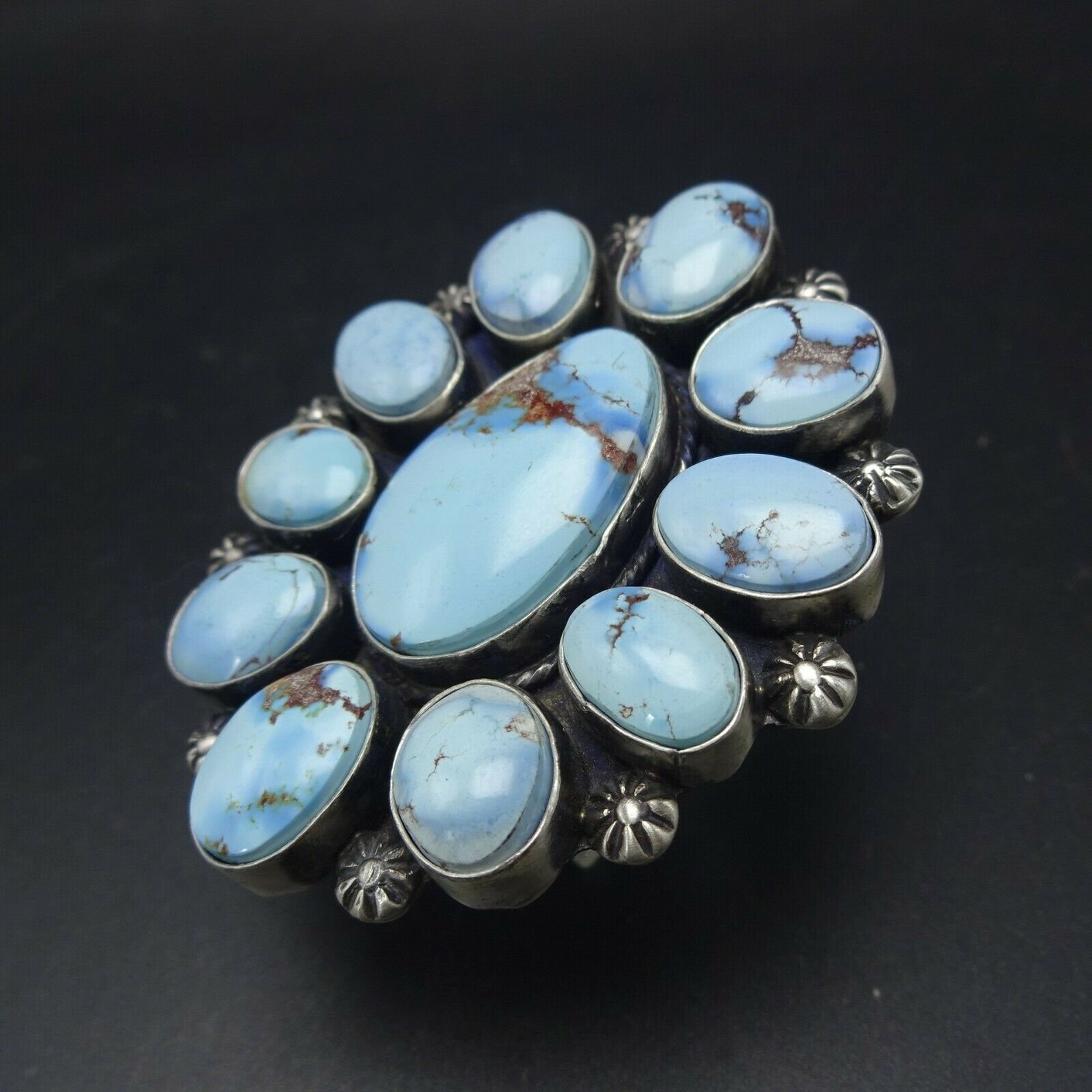 Huge BEA TOM Navajo Sterling Silver Golden Hills TURQUOISE - Etsy