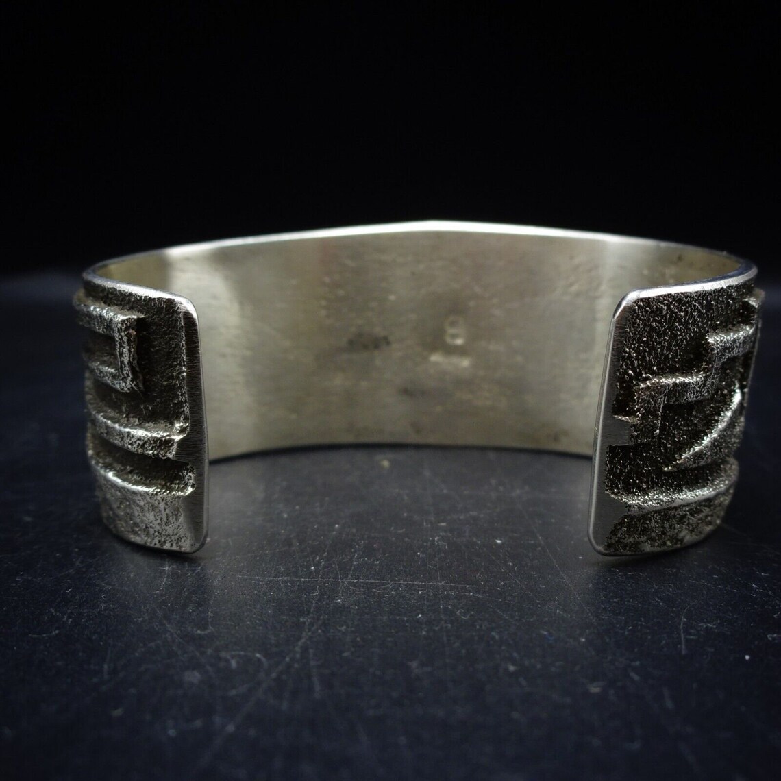 Anthony Bowman NATIVE AMERICAN Tufa Cast STERLING Silver Cuff Bracelet ...