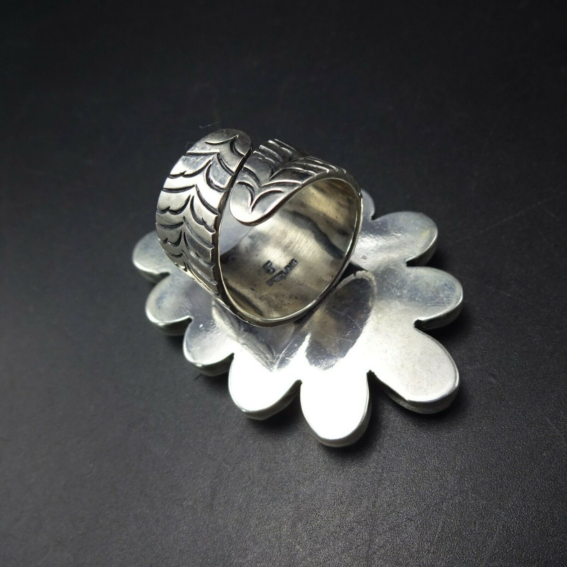 Huge FEDERICO JIMENEZ Sterling Silver TURQUOISE Cluster Ring Sz 8.5 ...
