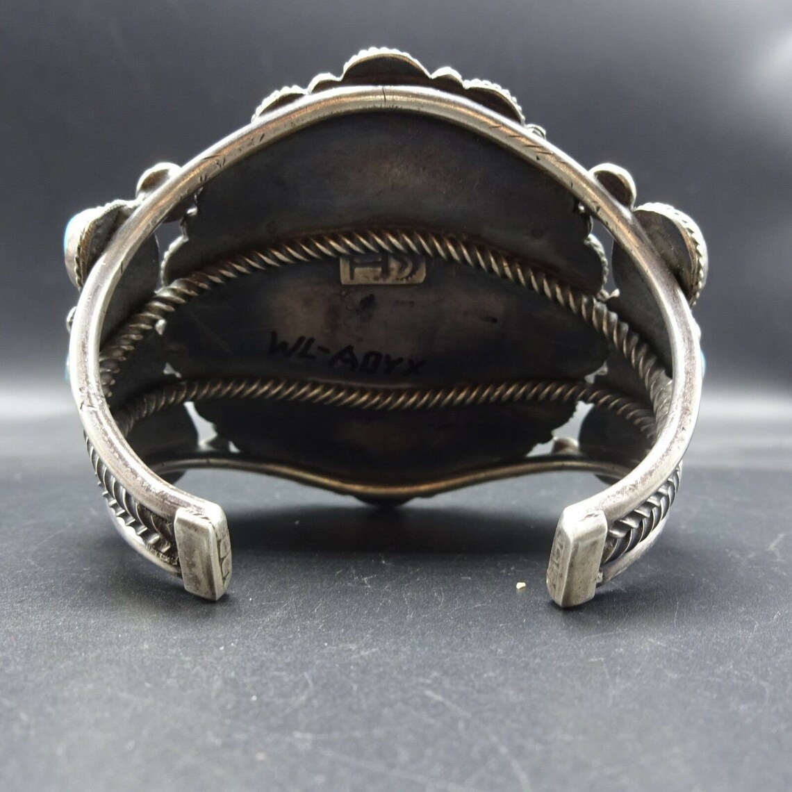 Rare Signed Navajo JIMMIE LONG Sterling Silver & Turquoise Cluster ...