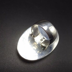 Huge Oval Sterling Silver & Webbed TURQUOISE Ring, Size 8.5, FLORENTINO ...