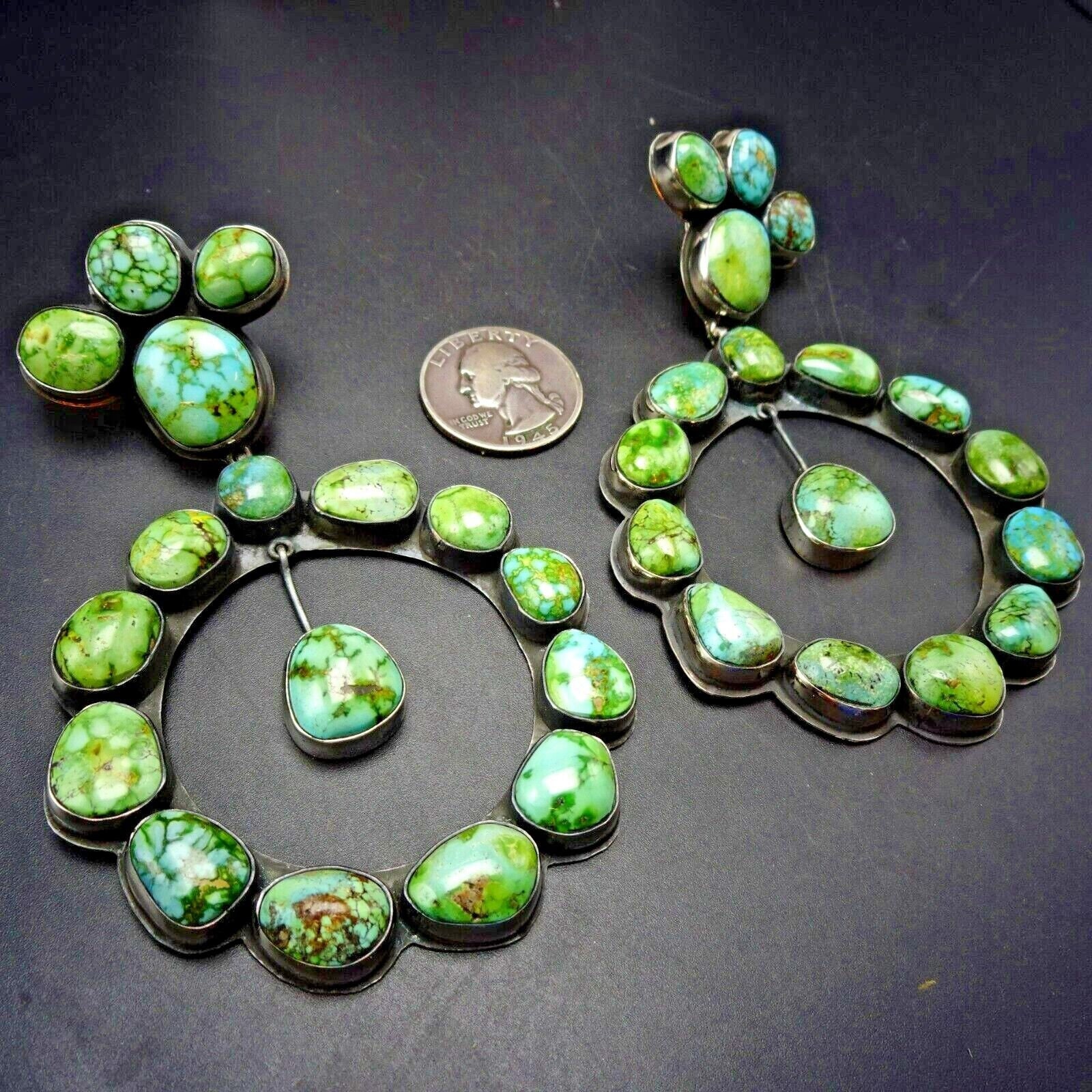 Spectacular 96g FEDERICO JIMENEZ Sterling SONORAN Gold Turquoise ...