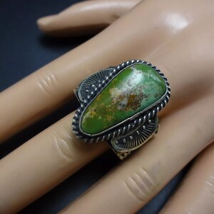 SUNSHINE REEVES Navajo Royston TURQUOISE Sterling Silver Ring Size 12 ...