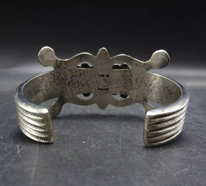 HARRISON BITSUI Navajo Vintage Sterlingsilver Red MEDITERRAN Coral Cuff ...