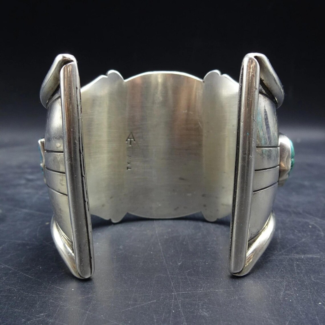 Huge Heavy TIM Kee WHITMAN Navajo Vintage Sterlingsilver TURQUOISE Cuff ...