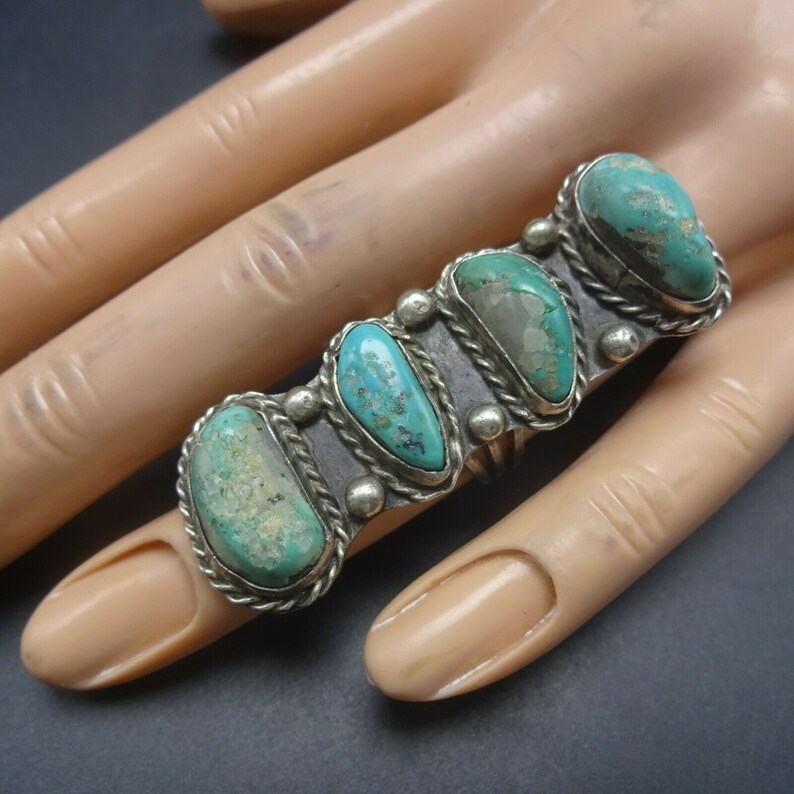 Vintage Sterling Silver NATURAL TURQUOISE Quartz Inclusions - Etsy