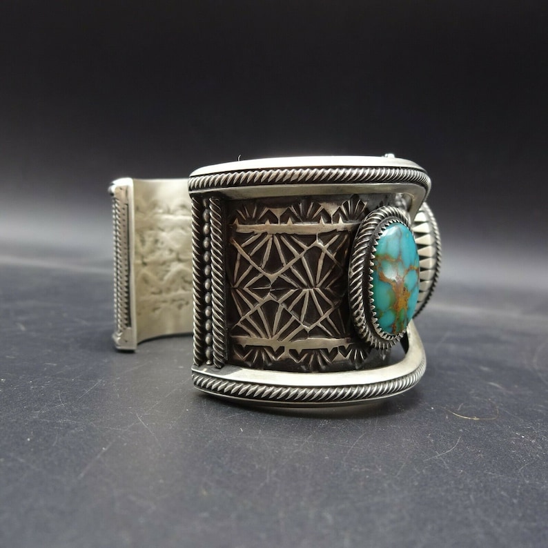Leander Tahe NAVAJO Heavy Hand Stamped Sterling Silver - Etsy