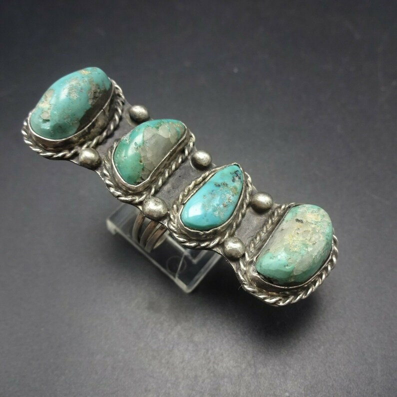 Vintage Sterling Silver NATURAL TURQUOISE Quartz Inclusions - Etsy