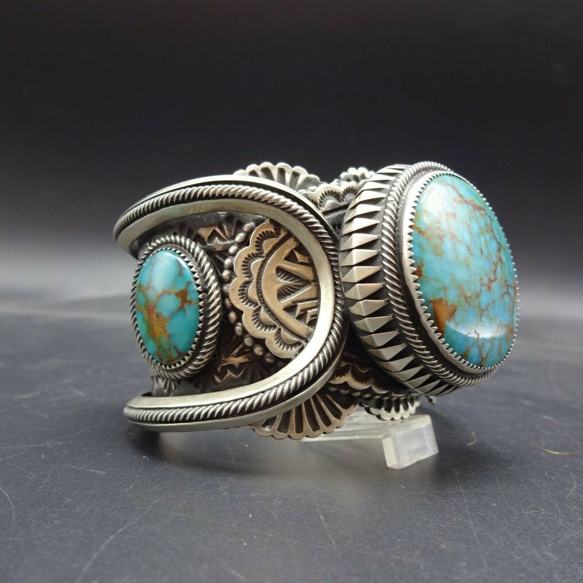 Leander Tahe NAVAJO Heavy Hand Stamped Sterling Silver - Etsy