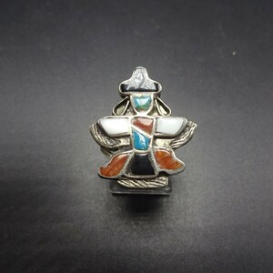 Vintage Sterling Silver KNIFEWING INLAY Ring Size 5.5, Turquoise Coral ...