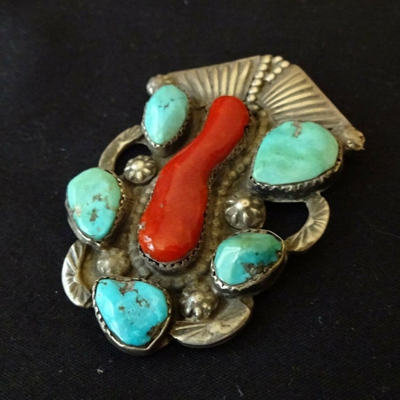 Lovely DAN SIMPLICIO Vintage ZUNI Sterling Silver Tur… - Gem