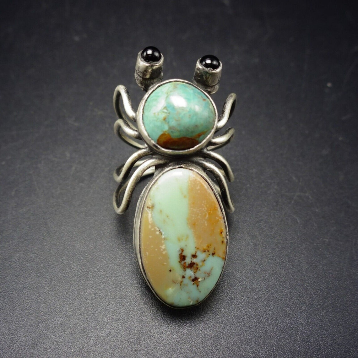 Herbert Ration NAVAJO Sterling Silver TURQUOISE Spider Bug - Etsy