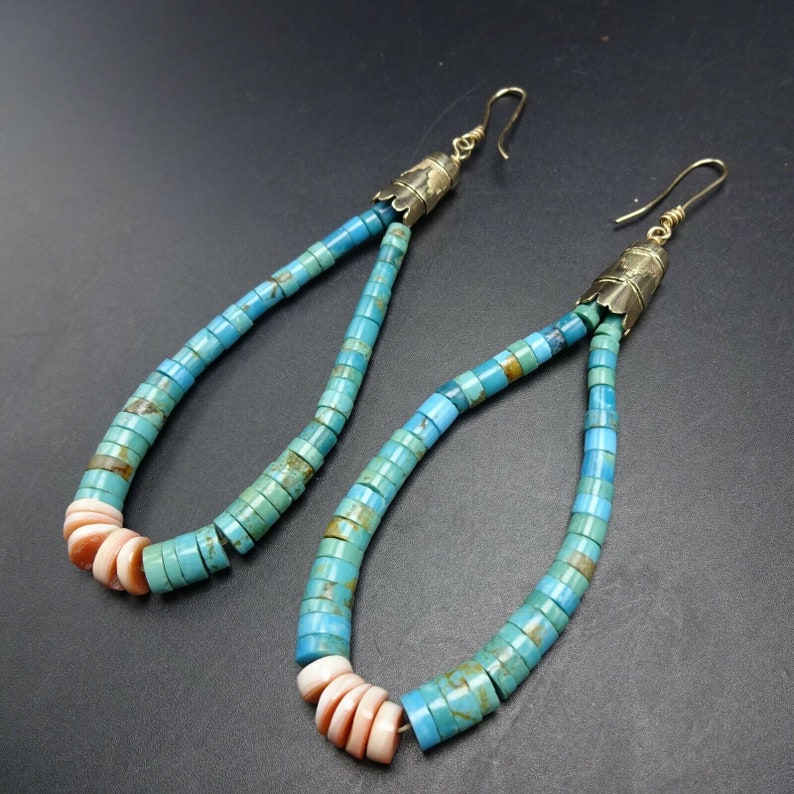 Abraham Begay Navajo 14K Karat GOLD and Turquoise HEISHI | Etsy