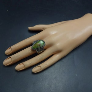 SUNSHINE REEVES Navajo Royston TURQUOISE Sterling Silver Ring Size 12 ...