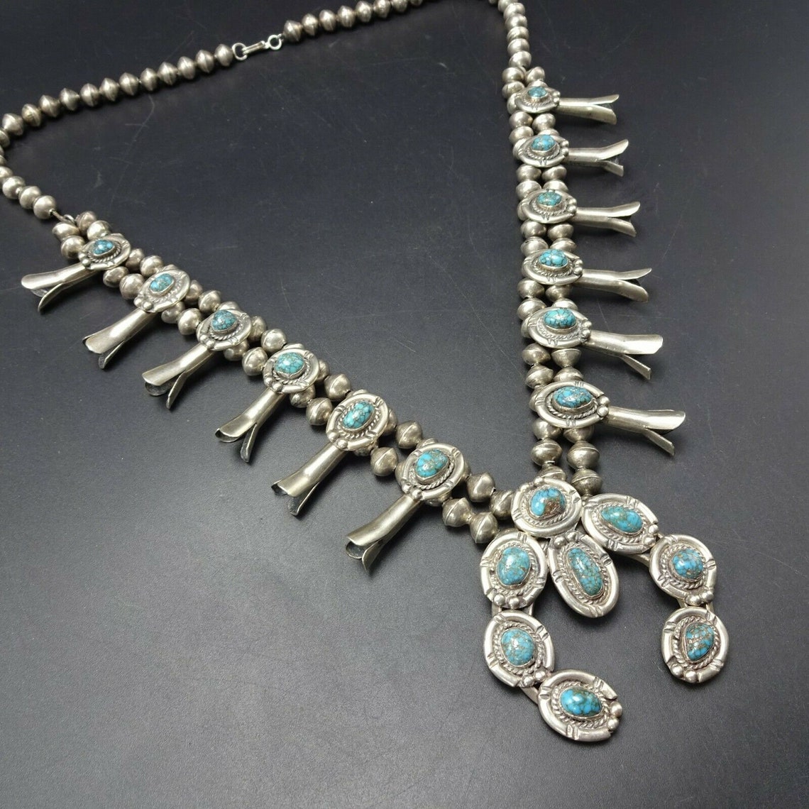 Vintage Sterling Silver 925 APACHE Blue Webbed TURQUOISE - Etsy