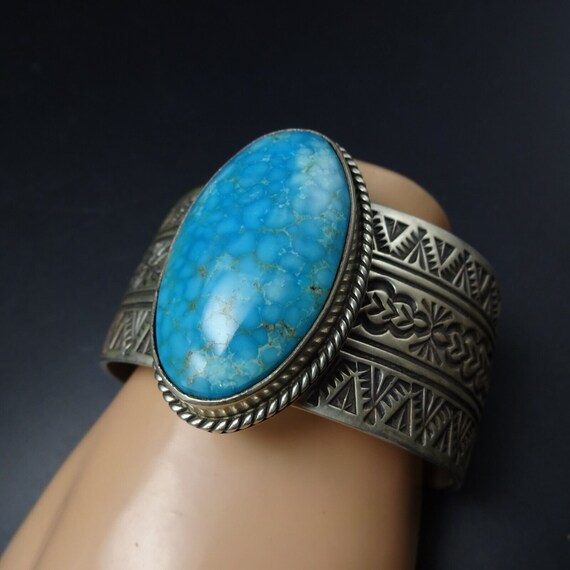 Arnold Blackgoat Navajo Sterling Silver BLUE WATERWEB… - Gem