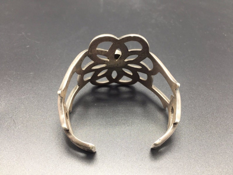 Heavy Vintage Sand Cast Sterling Silver and TURQUOISE Cuff - Etsy