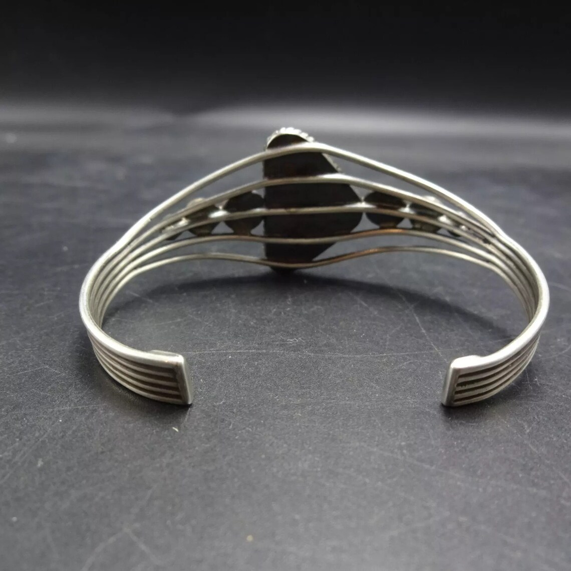 VERDY JAKE Vintage Navajo Sterling Silver Morenci TURQUOISE Cuff ...