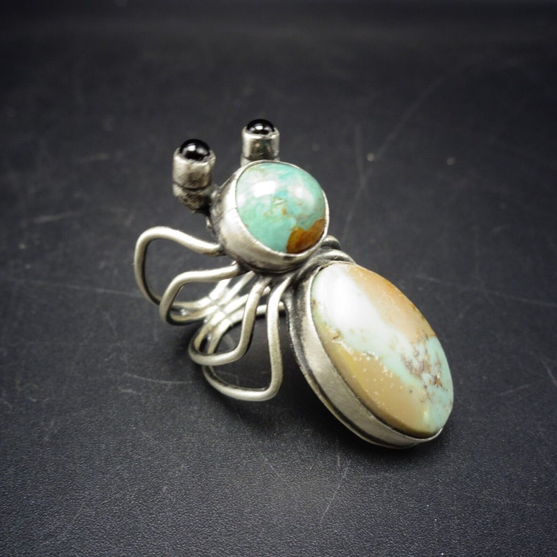 Herbert Ration NAVAJO Sterling Silver TURQUOISE Spider Bug - Etsy