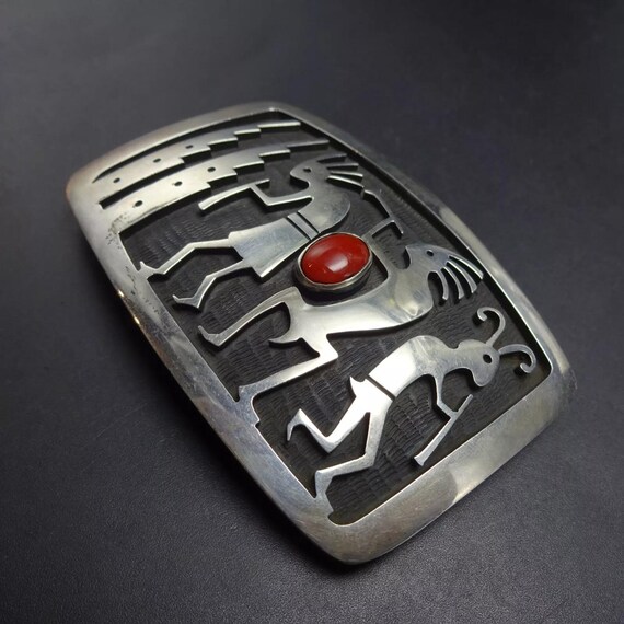Hopi PHILLIP SEKAQUAPTEWA Weseoma Belt BUCKLE Kokopel… - Gem