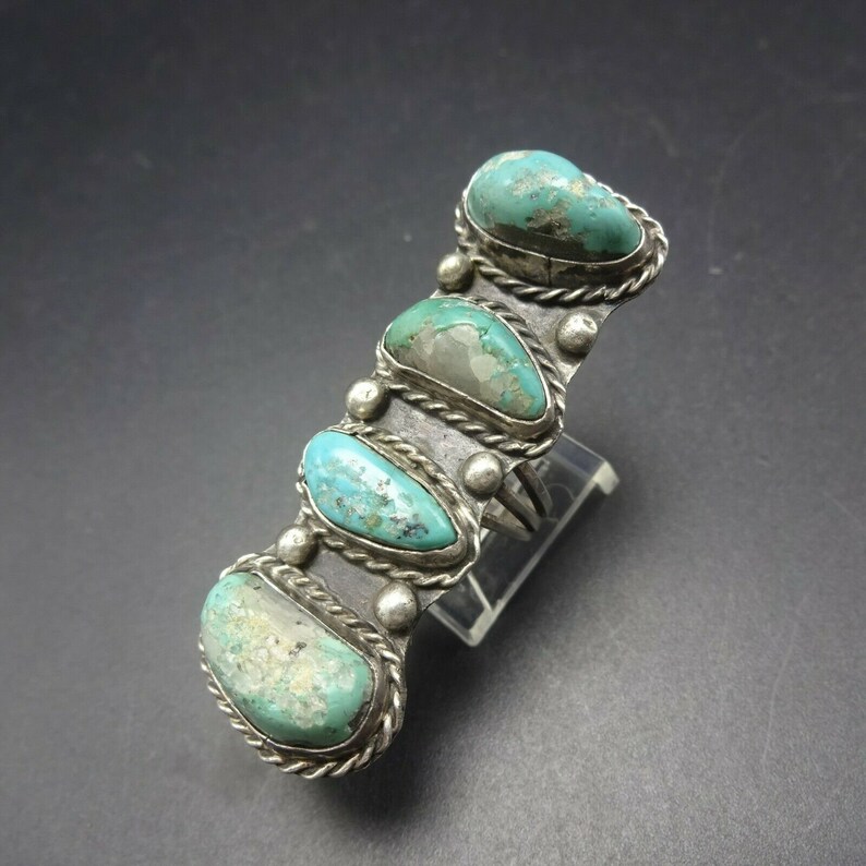 Vintage Sterling Silver NATURAL TURQUOISE Quartz Inclusions - Etsy