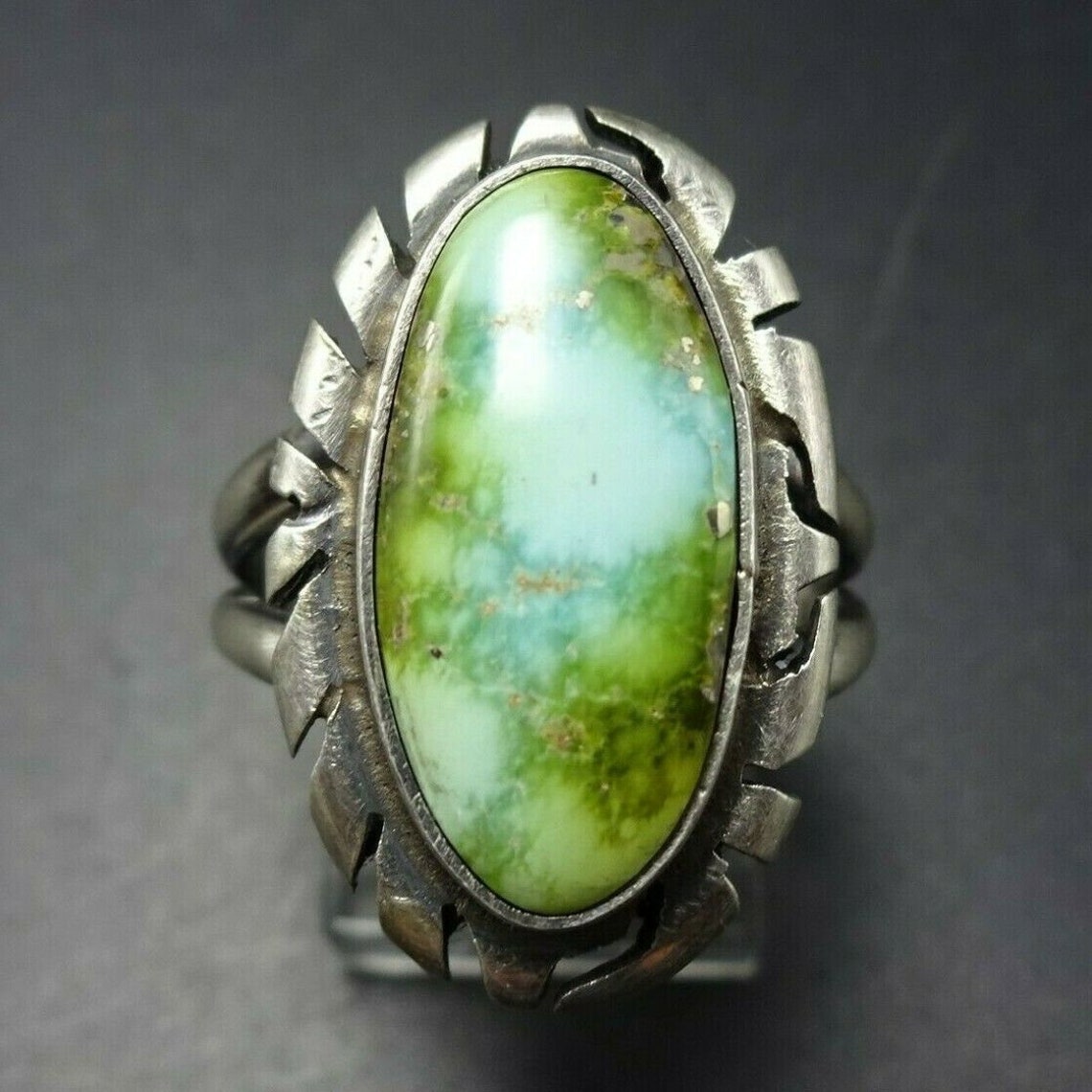 Perfect NAVAJO Sterling Silver DAMELE TURQUOISE Ring Size 9 by - Etsy