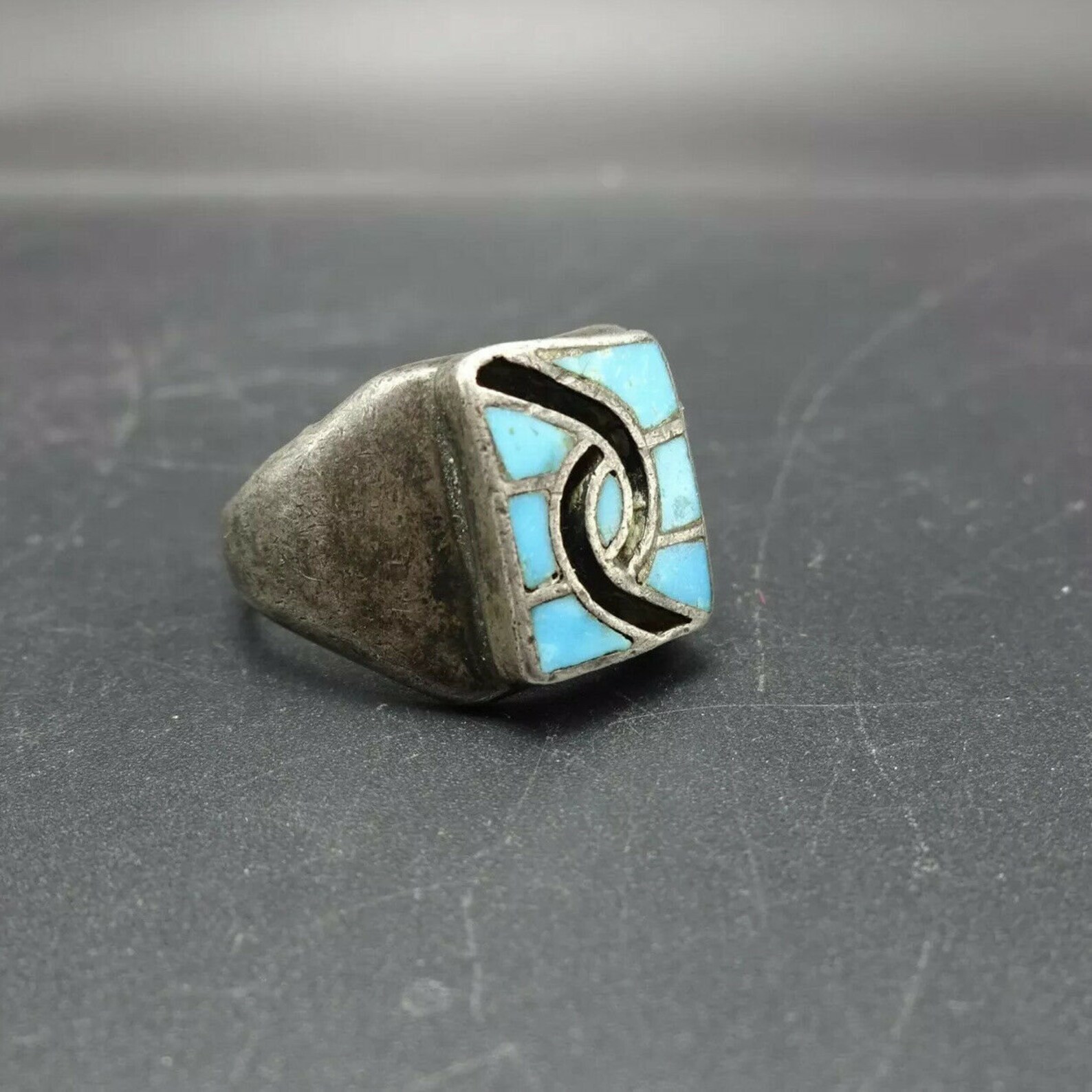 Vintage HOPI Sterling Silver TURQUOISE Hummingbird Inlay | Etsy