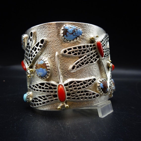 Philander Shanibah BEGAY Tufa Cast Sterling CORAL TUR… - Gem