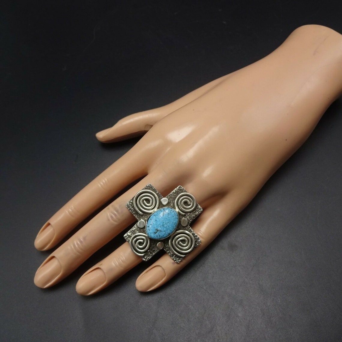 Alex Sanchez Navajo Sterling SANTA FE CROSS Spiderweb | Etsy