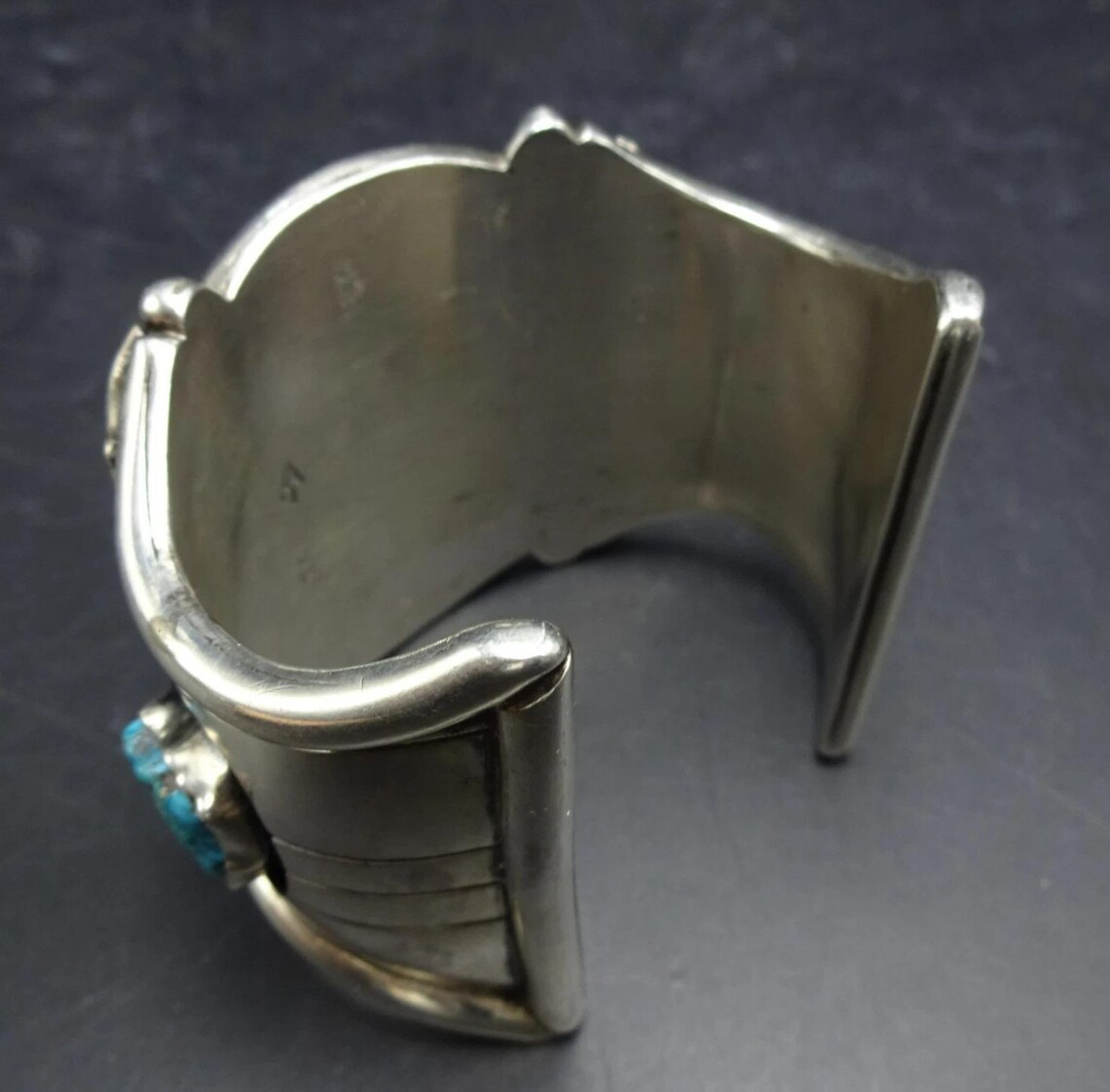 Huge Heavy TIM Kee WHITMAN Navajo Vintage Sterlingsilver TURQUOISE Cuff ...