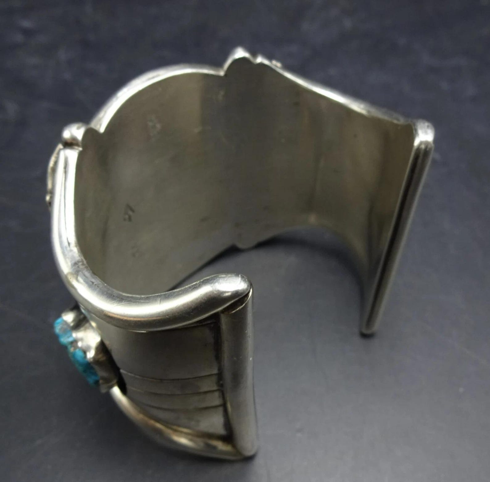 Huge Heavy TIM Kee WHITMAN Navajo Vintage Sterlingsilver TURQUOISE Cuff ...