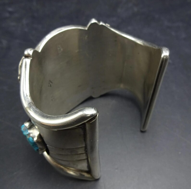 Huge Heavy TIM Kee WHITMAN Navajo Vintage Sterlingsilver TURQUOISE Cuff ...