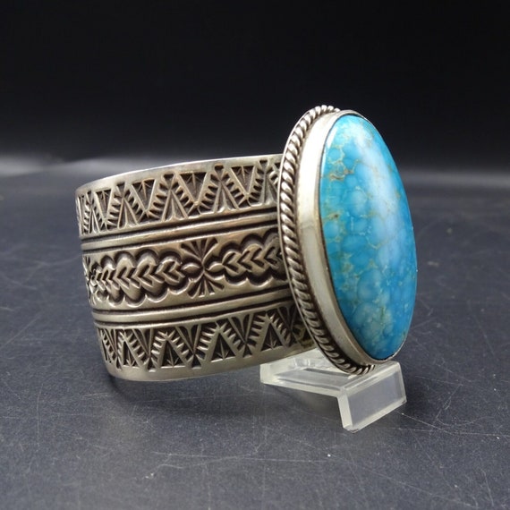 Arnold Blackgoat Navajo Sterling Silver BLUE WATERWEB… - Gem