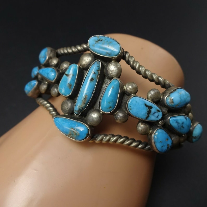 VERDY Jake Vintage Navajo Sterling Silver MORENCI TURQUOISE - Etsy
