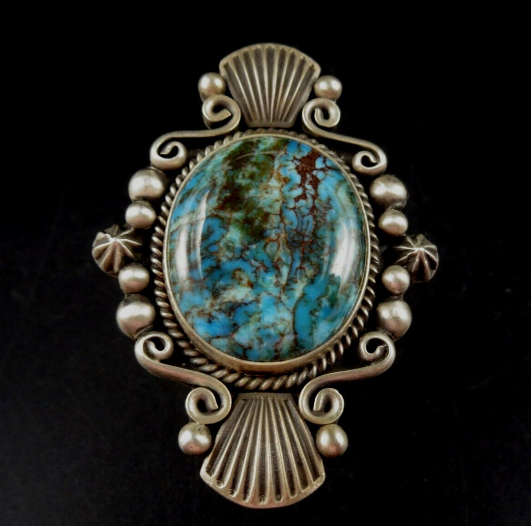 Enchanting Elgin Tom Navajo Sterlingsilver BLUE GREEN CHRYSOCOLLA Ring ...