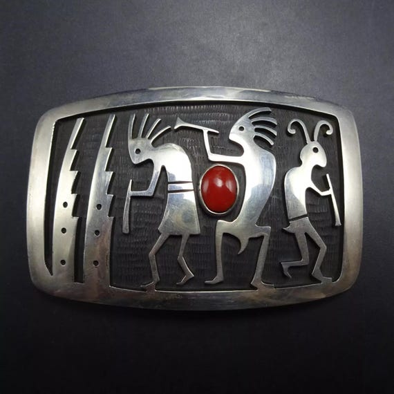 Hopi PHILLIP SEKAQUAPTEWA Weseoma Belt BUCKLE Kokopel… - Gem