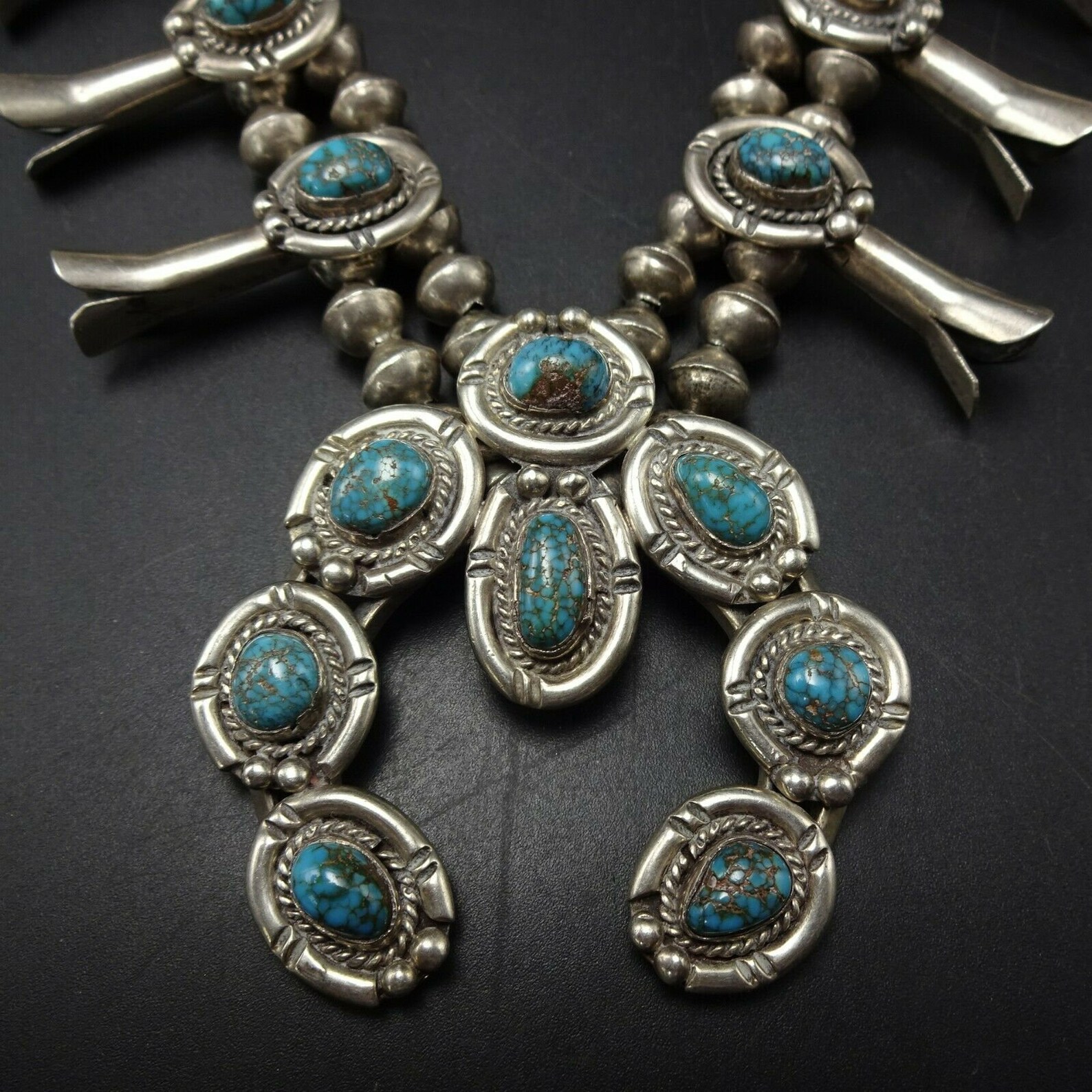 Vintage Sterling Silver 925 APACHE Blue Webbed TURQUOISE - Etsy
