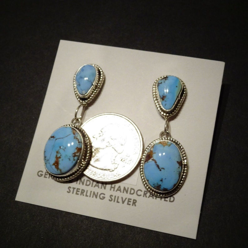 Gaynell Parker Navajo Sterlingsilver GOLDEN HILLS TURQUOISE Earrings ...