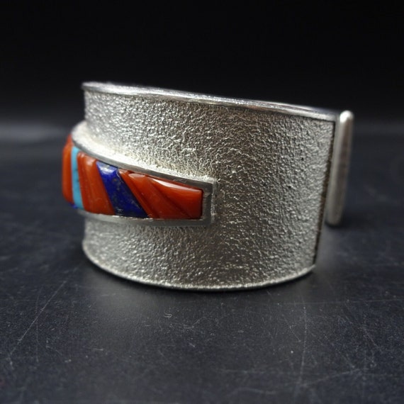 Navajo ISIAH BEGAY Tufa Cast SterlingSilver Lapis Cor… - Gem