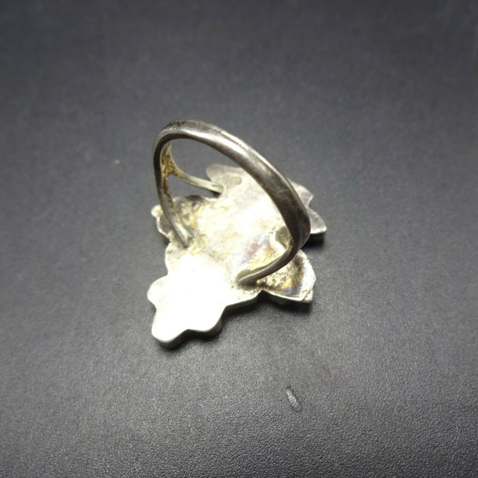 Vintage Sterling Silver KNIFEWING INLAY Ring Size 5.5, Turquoise Coral ...