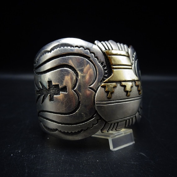 VINTAGE Thomas Singer NAVAJO Sterling Silver and Gold… - Gem