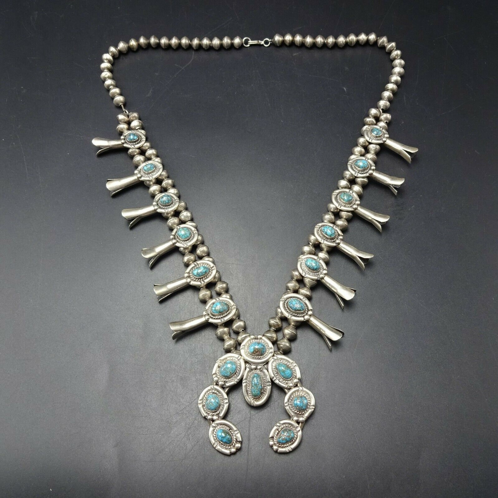 Vintage Sterling Silver 925 APACHE Blue Webbed TURQUOISE - Etsy