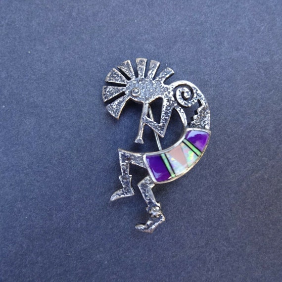 Vintage Sterling Silver SUGILITE OPAL CORAL Inlay Kok… - Gem