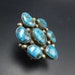 Huge Vintage Sterling Silver MORENCI TURQUOISE Cluster Ring Size 7 - Etsy