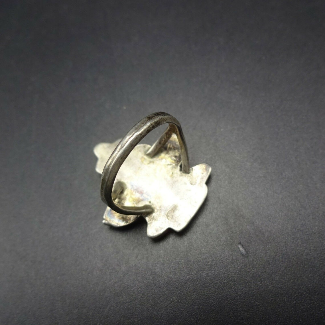 Vintage Sterling Silver KNIFEWING INLAY Ring Size 5.5, Turquoise Coral ...