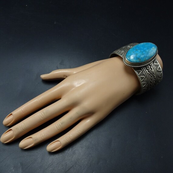 Arnold Blackgoat Navajo Sterling Silver BLUE WATERWEB… - Gem