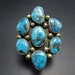 Huge Vintage Sterling Silver MORENCI TURQUOISE Cluster Ring Size 7 - Etsy
